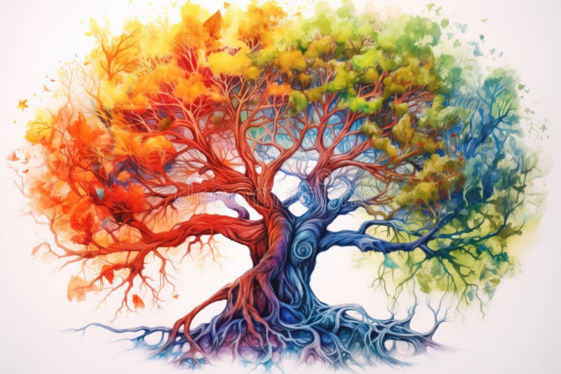 Generative AI. Ancient Oak Tree, Garden or Forest Element for Design ...