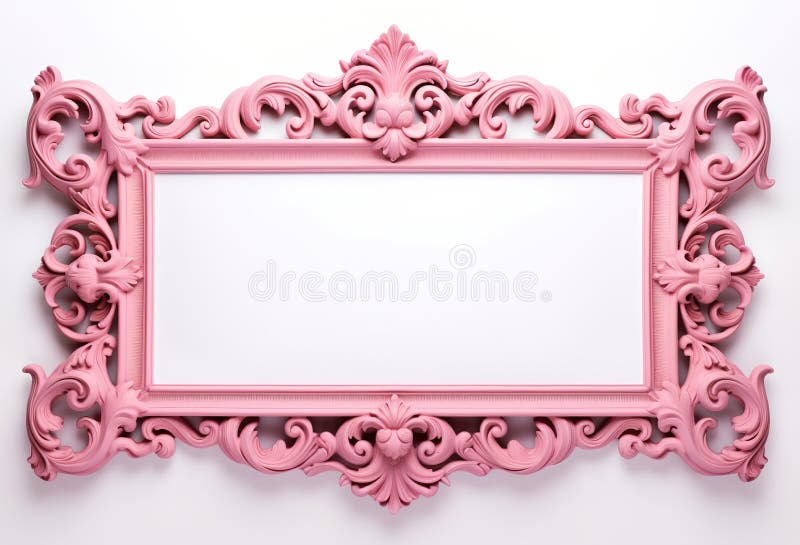 Generative AI, Antique Pink Picture Frame, Decoration Stock ...