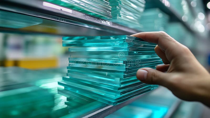 Generative AI Architect Hand Choosing and Picking Green Lacquered Glass ...