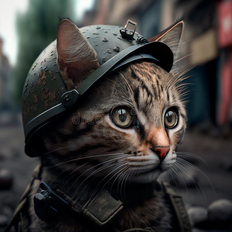 GENERATIVE AI, GENERATIVE, AI, Armed Forces Soldier Cat Stock ...