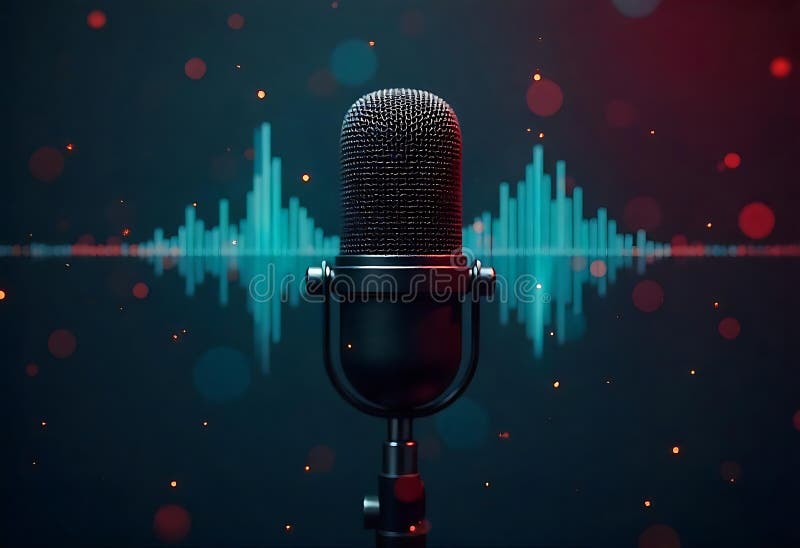 Generative AI Art: Mic Audio Waveform Abstract Digital Design Stock ...