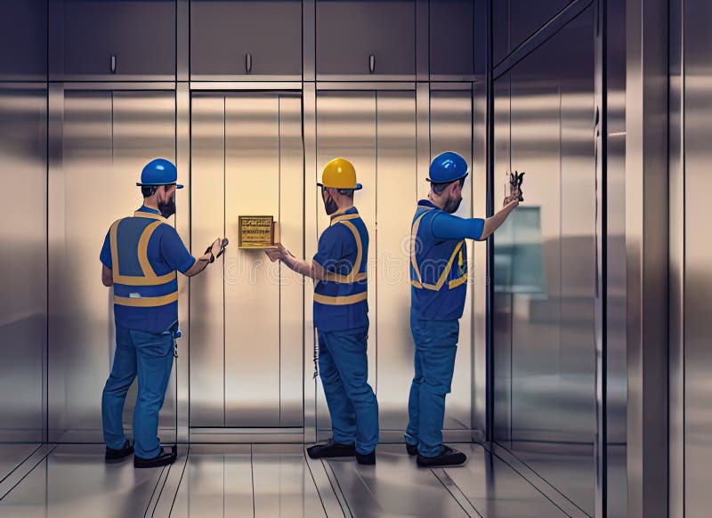 Elevator Installers and Repairers Fictional Work Enviroment Scene ...