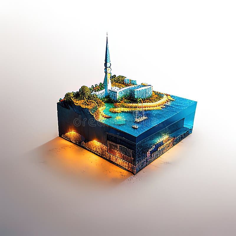 Hamilton, Hamilton, Bermuda Microcity Model. Generative AI. Stock ...