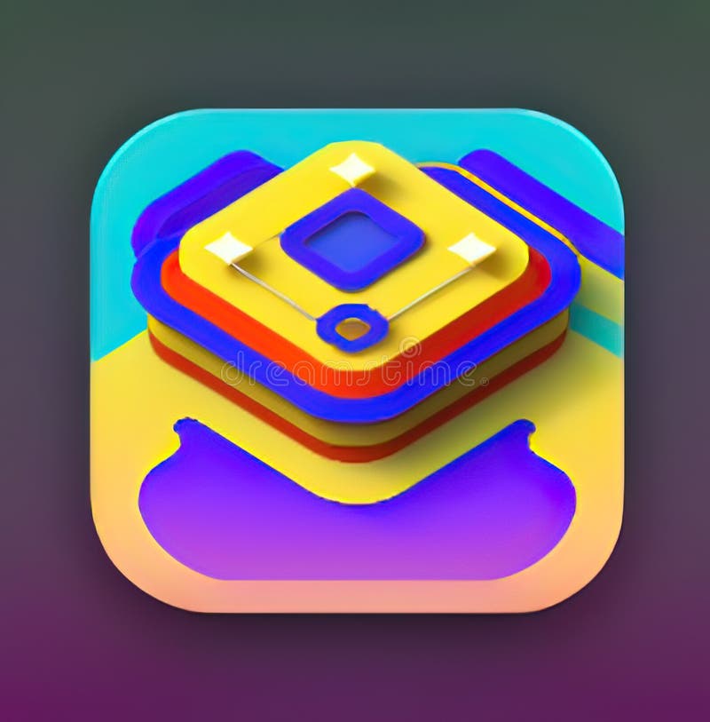 Abstract Strategy Software App Style Icon. Generative AI. Stock ...