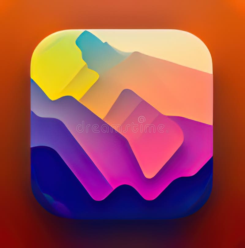 Art & Design Software App Style Icon. Generative AI. Stock Illustration ...