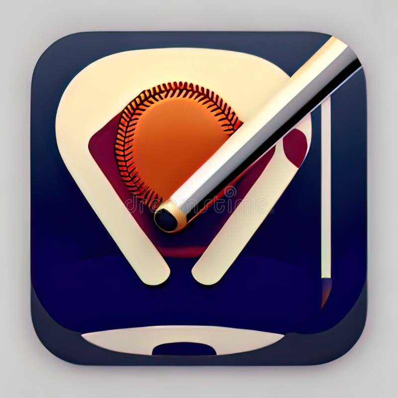 Baseball Software App Style Icon. Generative AI. Stock Illustration ...