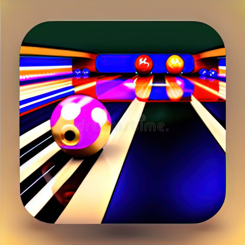 Bowling Software App Style Icon. Generative AI. Stock Illustration ...
