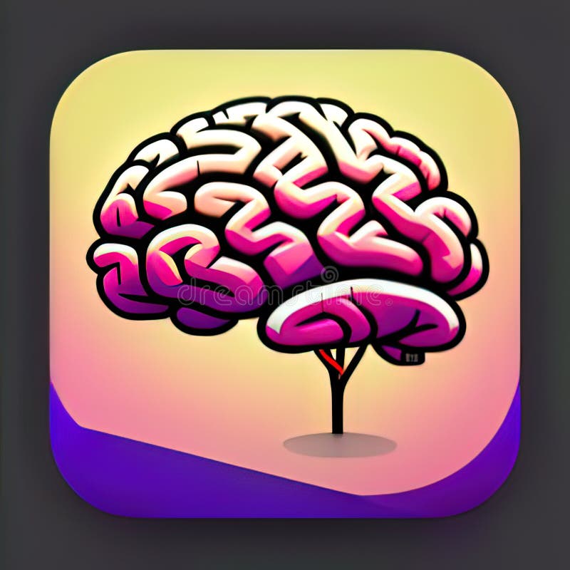 Brain Teaser Software App Style Icon. Generative AI. Stock Illustration ...