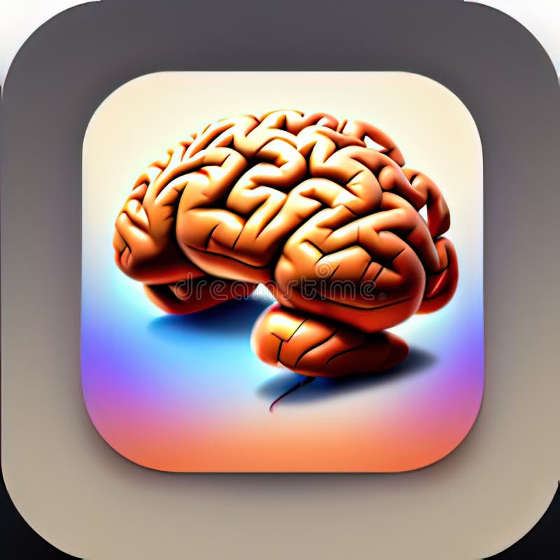 Brain Teaser Software App Style Icon. Generative AI. Stock Illustration ...