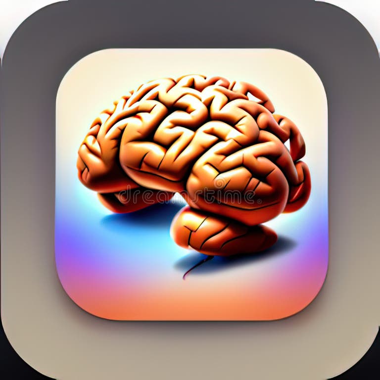 Brain Teaser Software App Style Icon. Generative AI. Stock Illustration ...