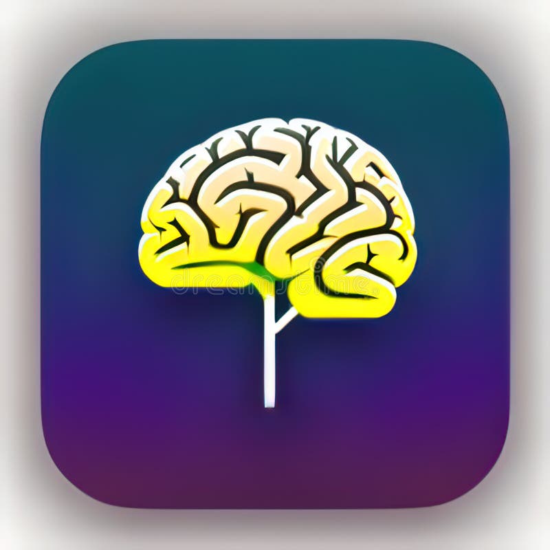 Brain Teaser Software App Style Icon. Generative AI. Stock Illustration ...