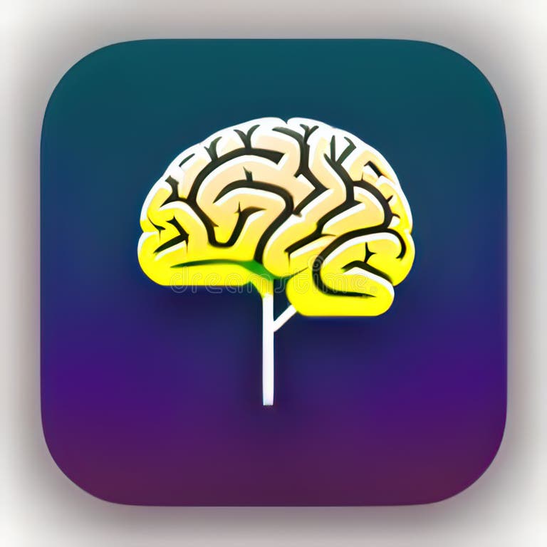 Brain Teaser Software App Style Icon. Generative AI. Stock Illustration ...
