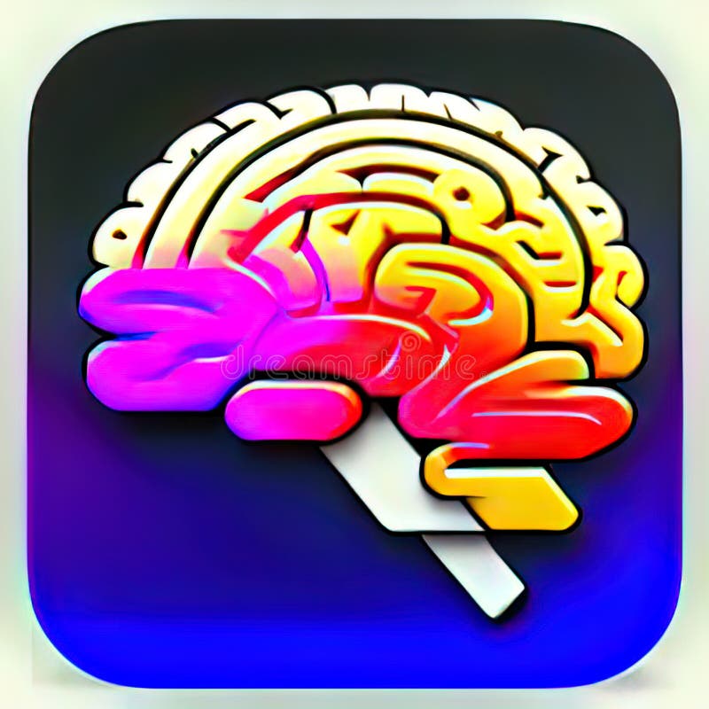 Brain Teaser Software App Style Icon. Generative AI. Stock Illustration ...