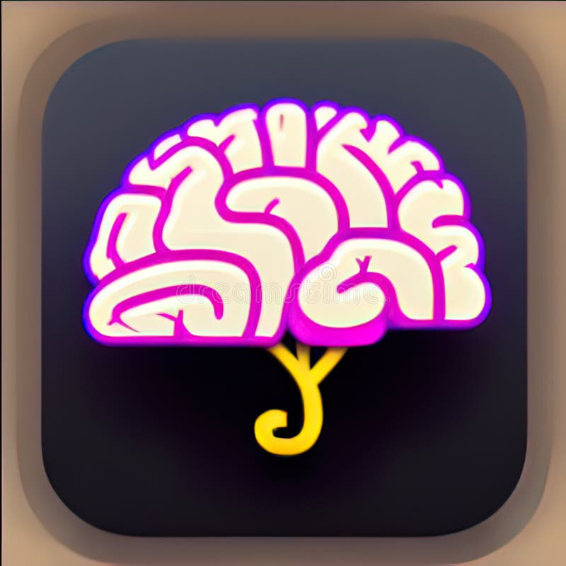 Brain Training Software App Style Icon. Generative AI. Stock ...