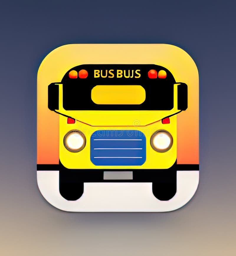 Bus Software App Style Icon. Generative AI. Stock Illustration ...