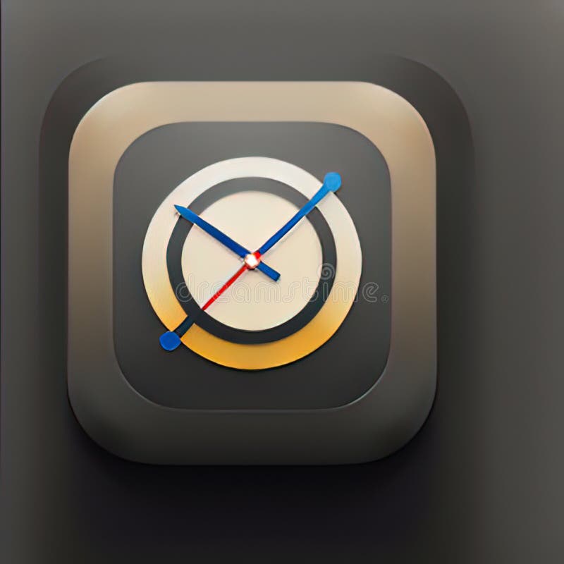 Clock, Alarm & Timer Software App Style Icon. Generative AI. Stock Illustration - Illustration ...