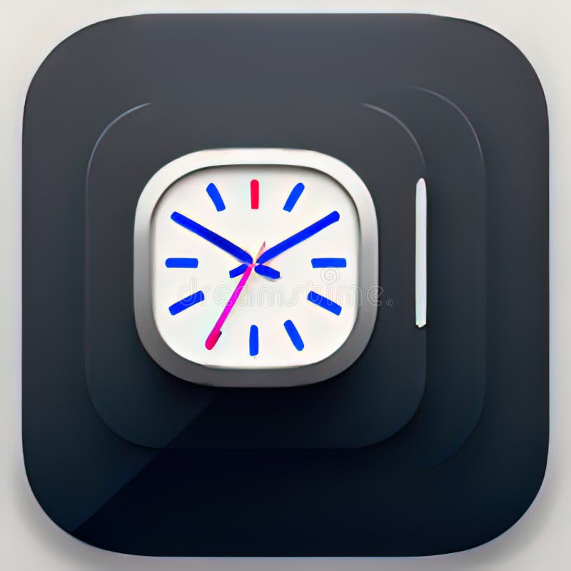 Clock, Alarm & Timer Software App Style Icon. Generative AI. Stock ...
