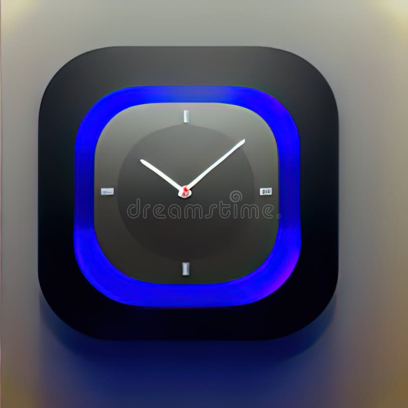 Clock, Alarm & Timer Software App Style Icon. Generative AI. Stock ...