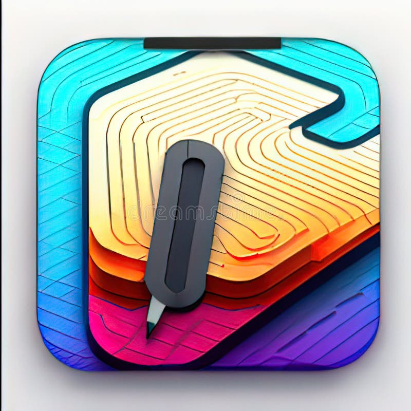 Computer-Aided Design Software App Style Icon. Generative AI. Stock ...