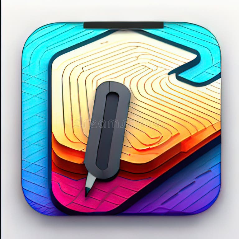 Computer-Aided Design Software App Style Icon. Generative AI. Stock ...