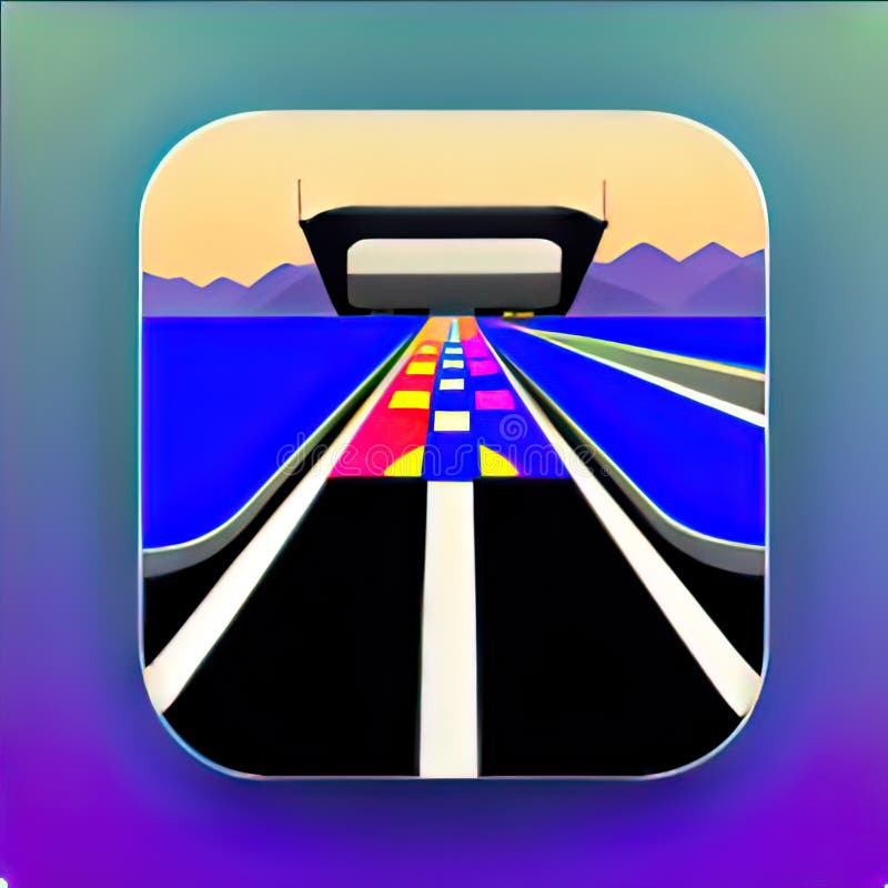 Drag Racing Software App Style Icon. Generative AI. Stock Illustration ...