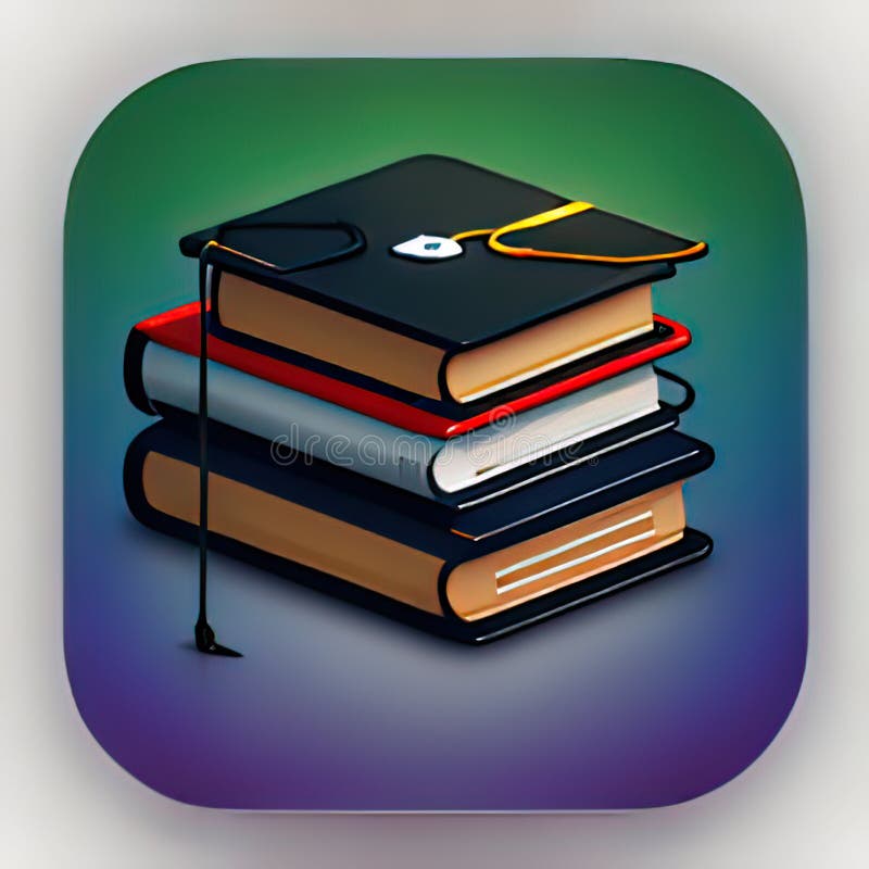 Education Software App Style Icon. Generative AI. Stock Illustration ...