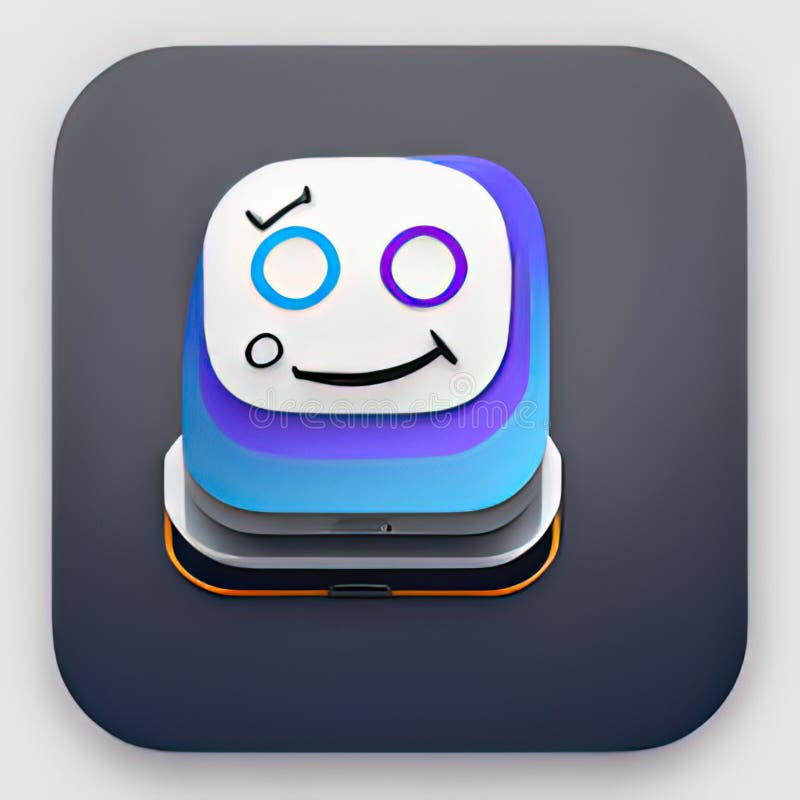 Emoticon Software App Icon. Generative AI. Stock Illustration ...