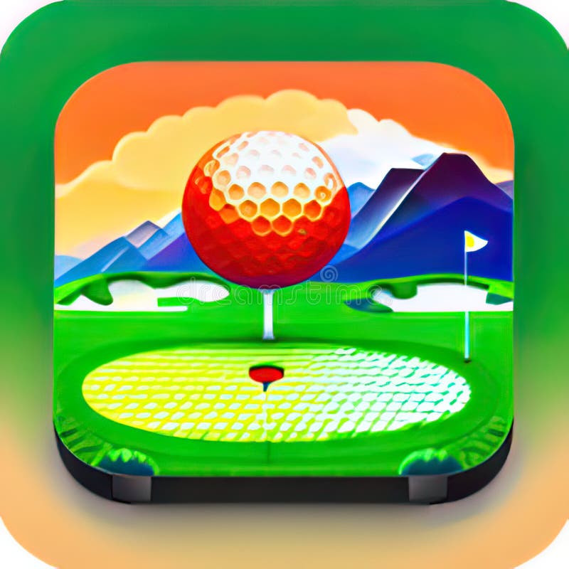 Golf Software App Style Icon. Generative AI. Stock Illustration ...