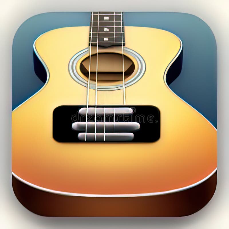 Guitar Software App Style Icon. Generative AI. Stock Illustration ...