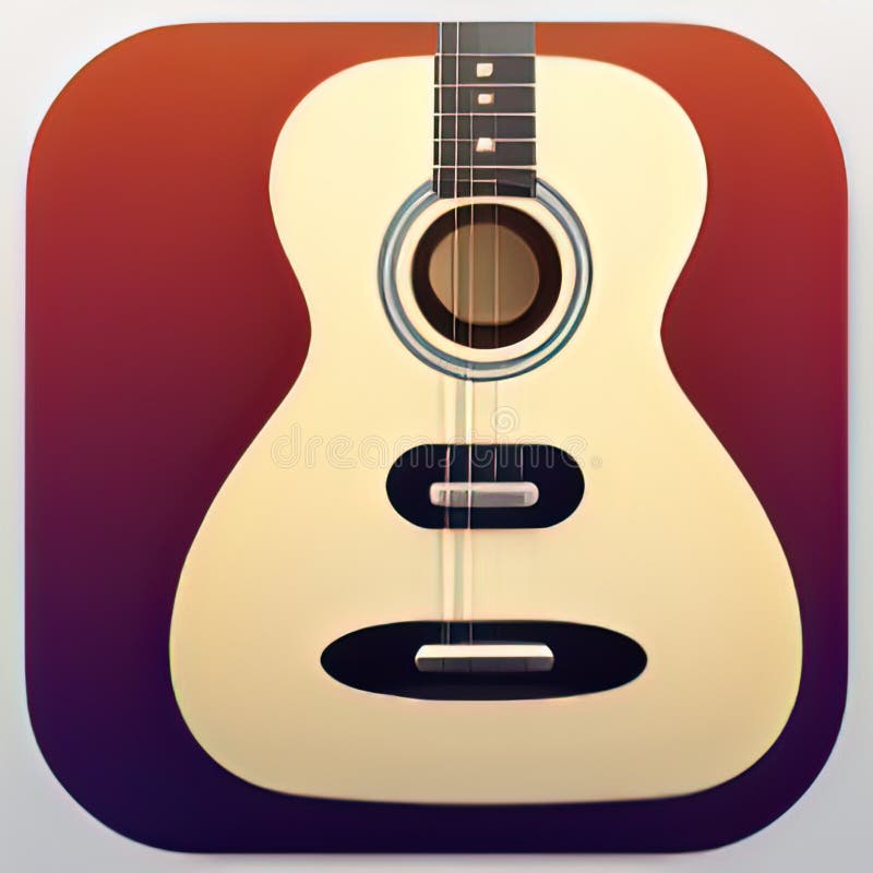 Guitar Software App Icon. Generative AI. Stock Illustration ...