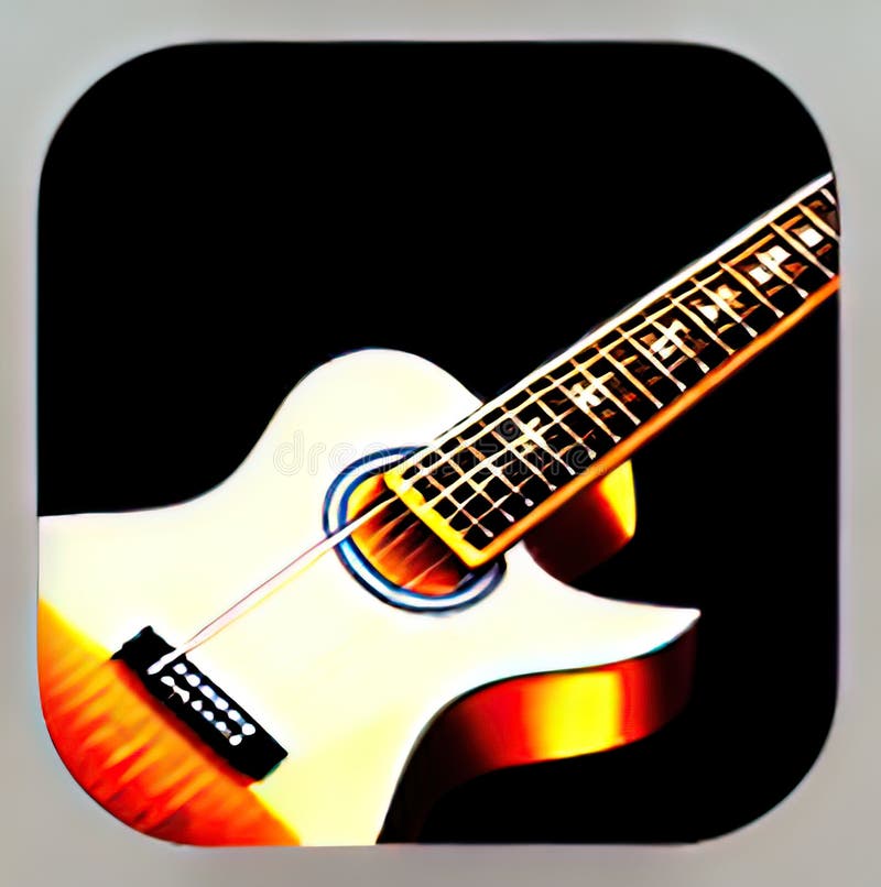 Guitar Software App Icon. Generative AI. Stock Illustration ...
