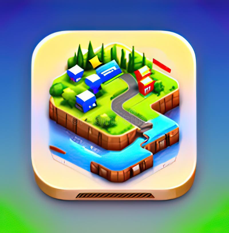 Life Simulation Software App Style Icon. Generative AI. Stock ...