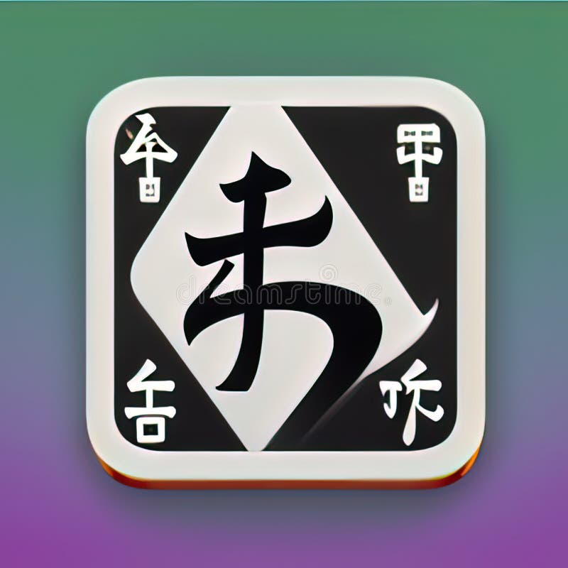 Mahjong Solitaire Software App Style Icon. Generative AI. Stock ...