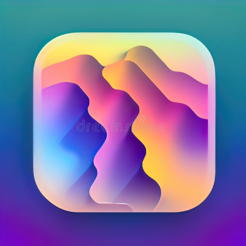Match-3 Hybrid Software App Style Icon. Generative AI. Stock ...