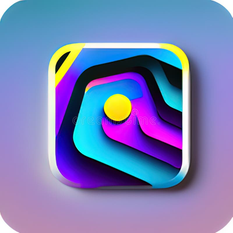 Mirror Software App Style Icon. Generative AI. Stock Illustration ...