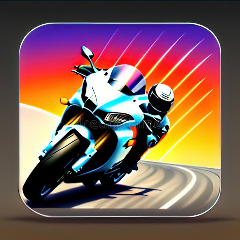 Motorcycle Racing Software App Style Icon. Generative AI. Stock ...