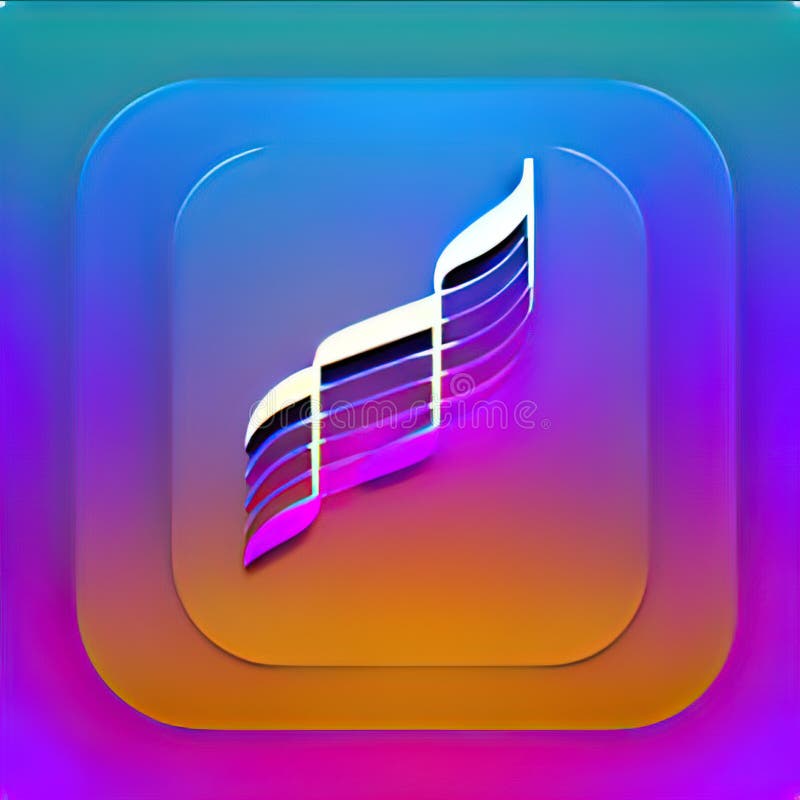 Music Instrument Software App Icon. Generative AI. Stock Illustration ...