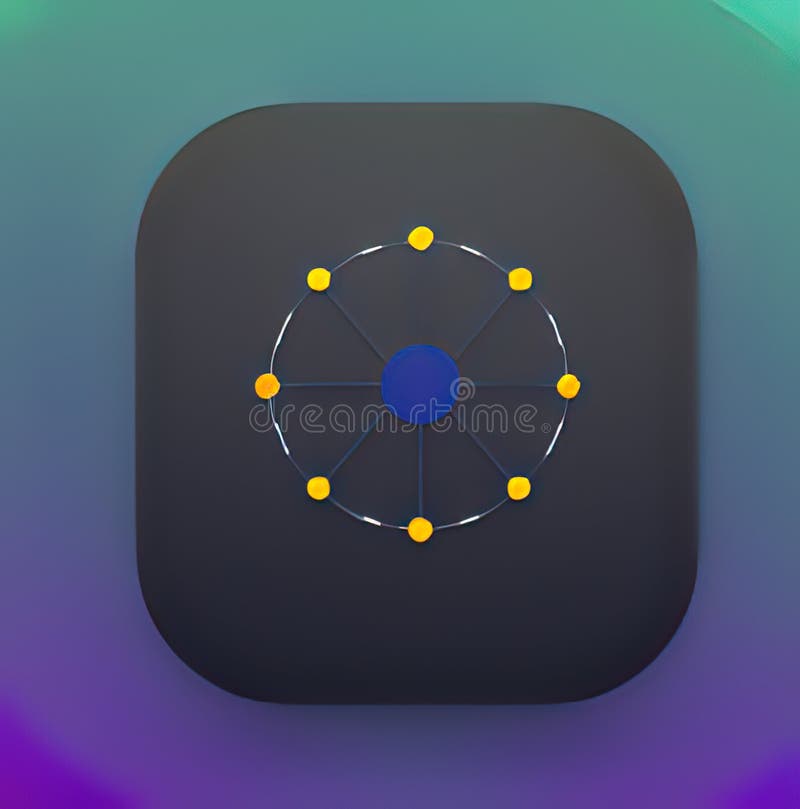 Network Connectivity Software App Style Icon. Generative AI. Stock ...