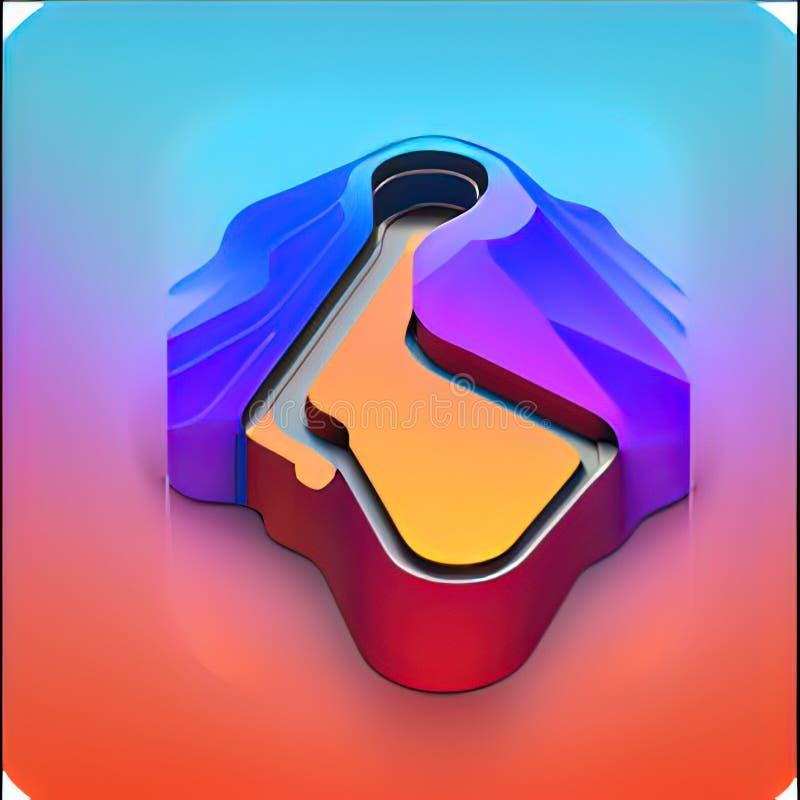 Physics-Based Software App Style Icon. Generative AI. Stock ...