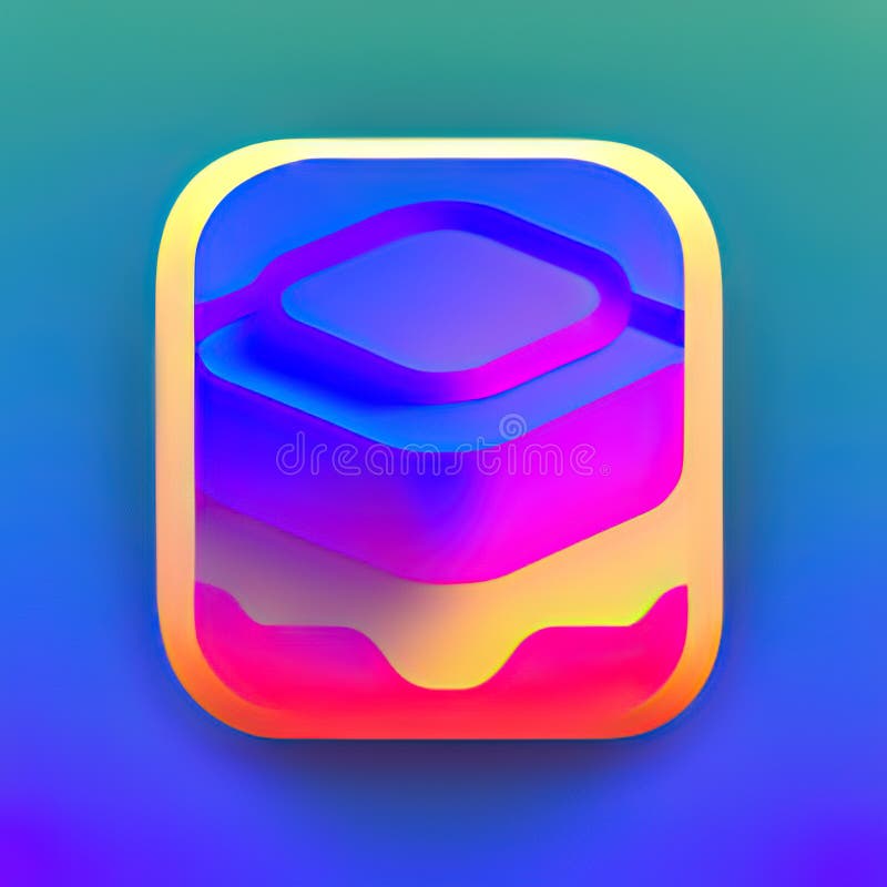 Physics-Based Software App Style Icon. Generative AI. Stock ...