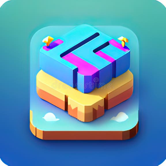 Platformer Software App Style Icon. Generative AI. Stock Illustration ...
