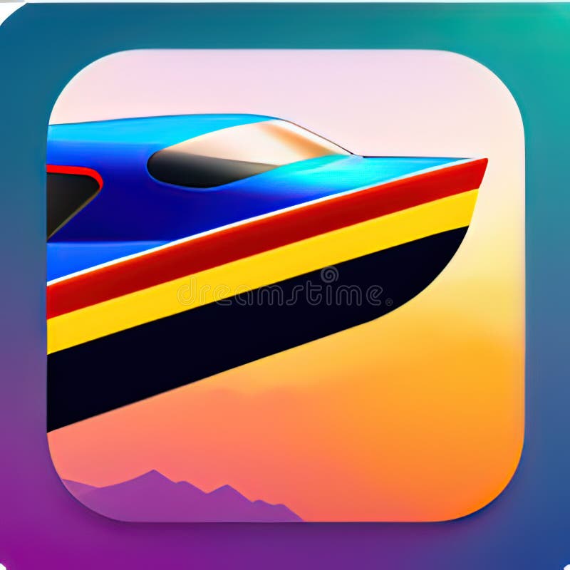Racing Software App Style Icon. Generative AI. Stock Illustration ...