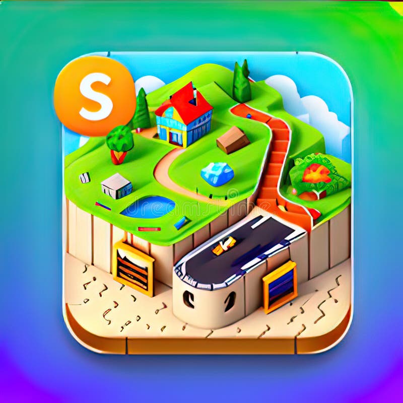 Sandbox Software App Icon. Generative AI. Stock Image - Image of sunset ...