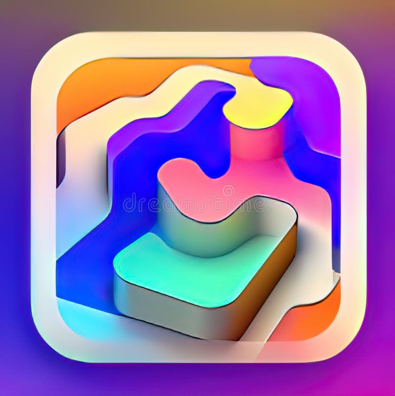 Shopping Software App Icon. Generative AI. Stock Illustration - Illustration of gradient, game ...