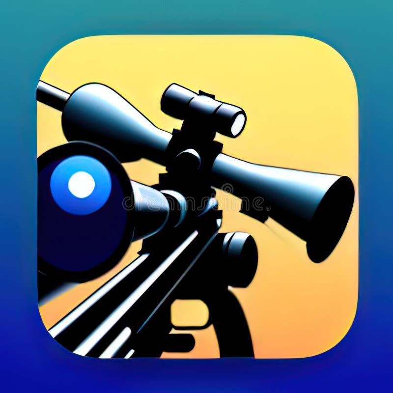 Sniper Software App Style Icon. Generative AI. Stock Illustration ...