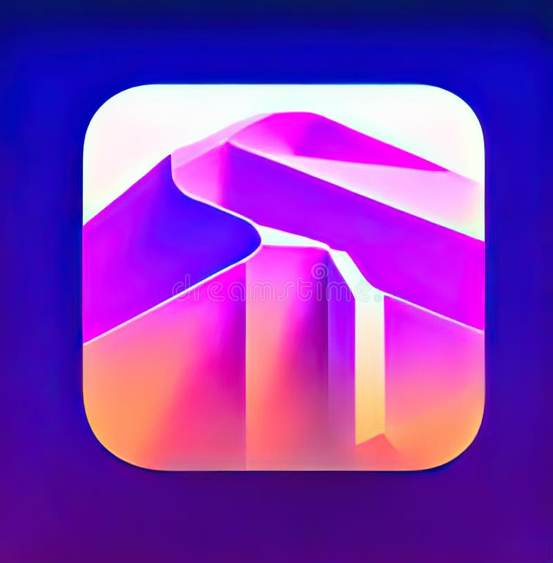 4x Software App Style Icon. Generative AI. Stock Illustration ...