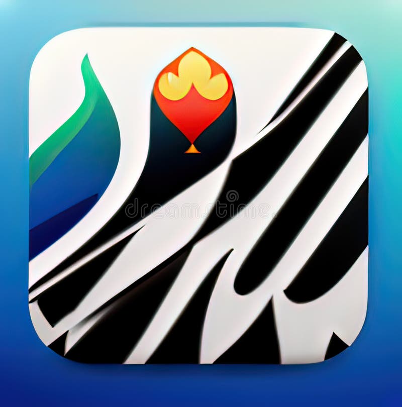 Solitaire Software App Style Icon. Generative AI. Stock Illustration ...