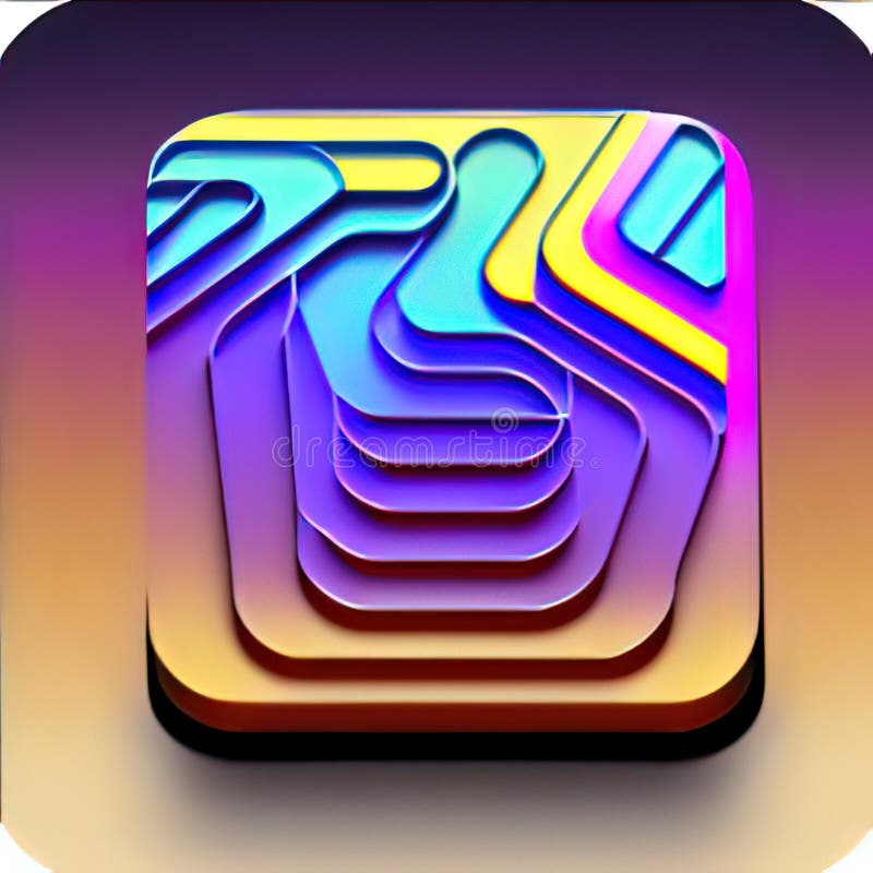 Tile-Matching Software App Icon. Generative AI. Stock Illustration ...