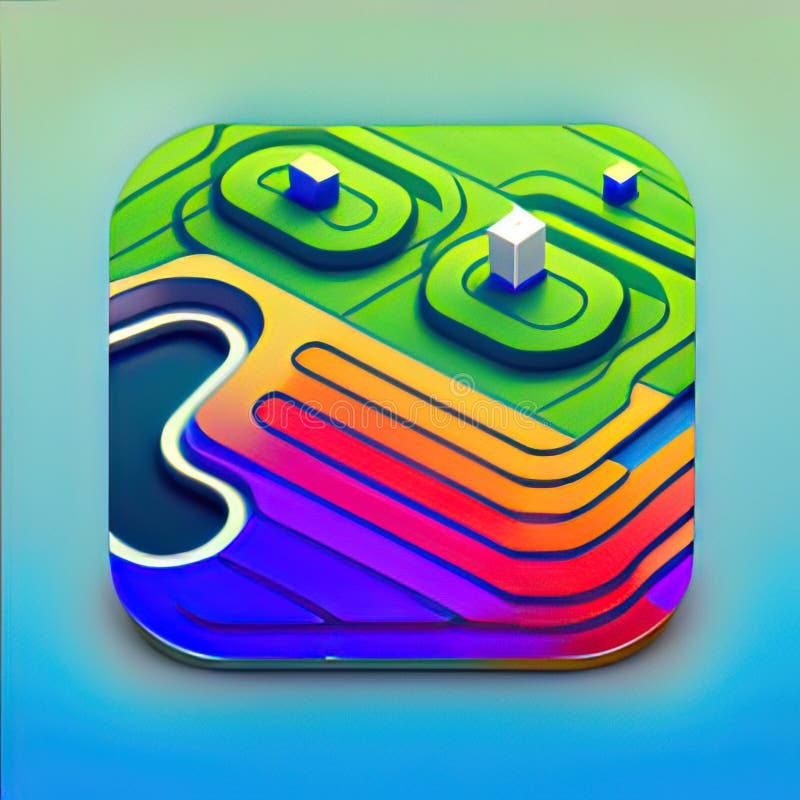Tile-Matching Software App Icon. Generative AI. Stock Illustration ...