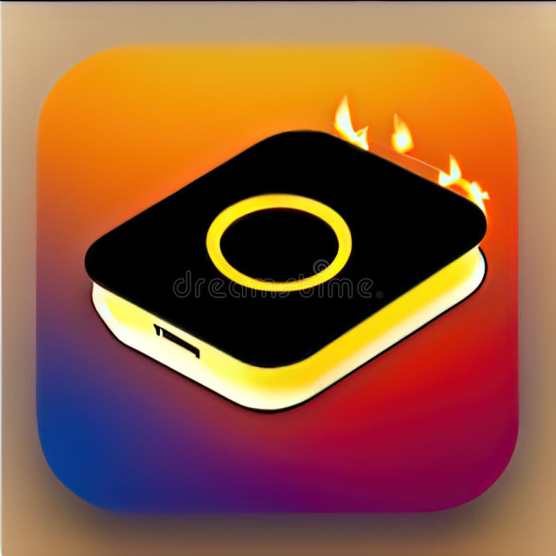 Torch Software App Style Icon. Generative AI. Stock Illustration ...